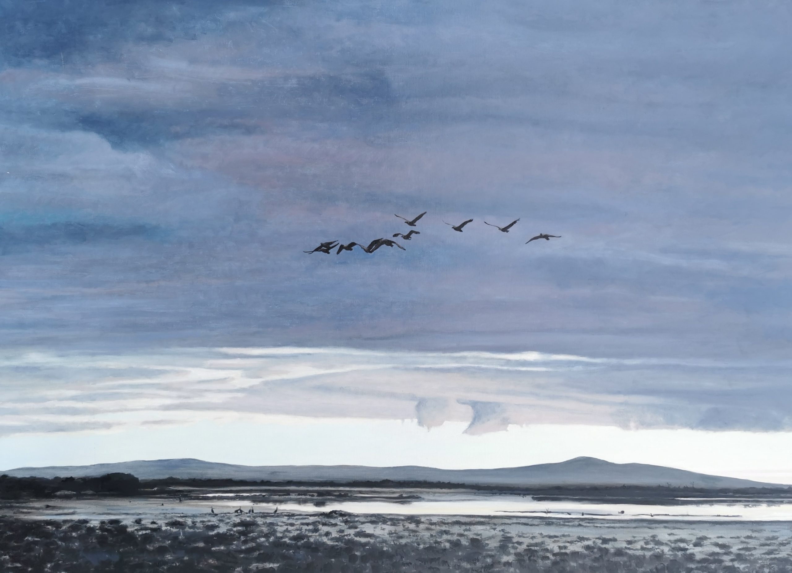 “SLEAFORD MERE” Oil on Linen by Megan Roodenrys – Duthy Street Art Supplies